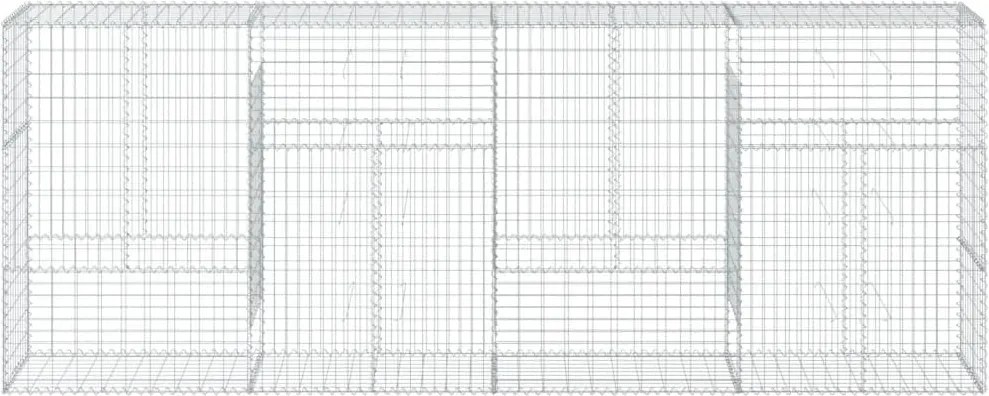 Gabionový koš s víkem 400 x 50 x 150 cm pozinkované železo 3295157