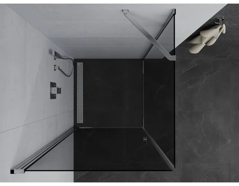 Mexen Pretoria sprchový kout s otočnými dveřmi 70 x 70 cm, Grafitově černá, Chromovaná - 852-070-070-01-40