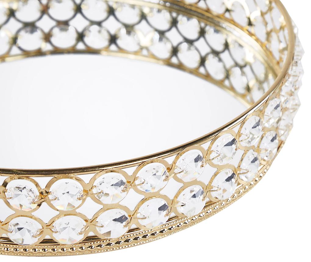 Zrcadlový dekorativní podnos kulatý zlatý VATAN Beliani