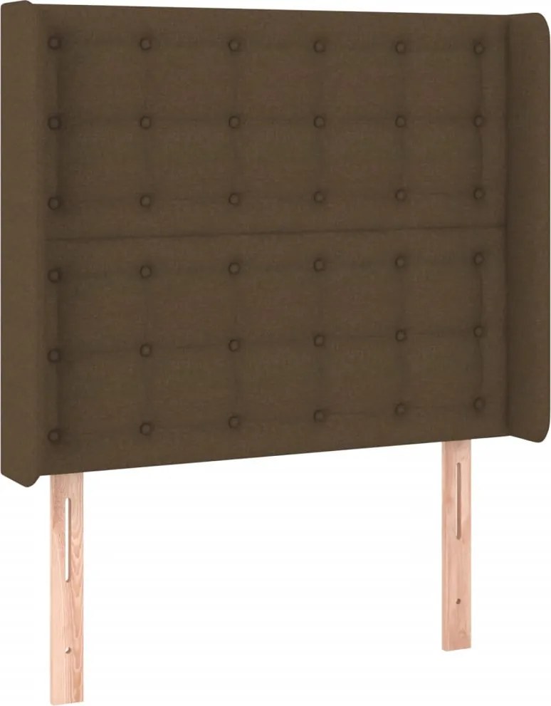 Box spring postel s matrací a LED tmavě hnědá 90x190 cm textil 3139160