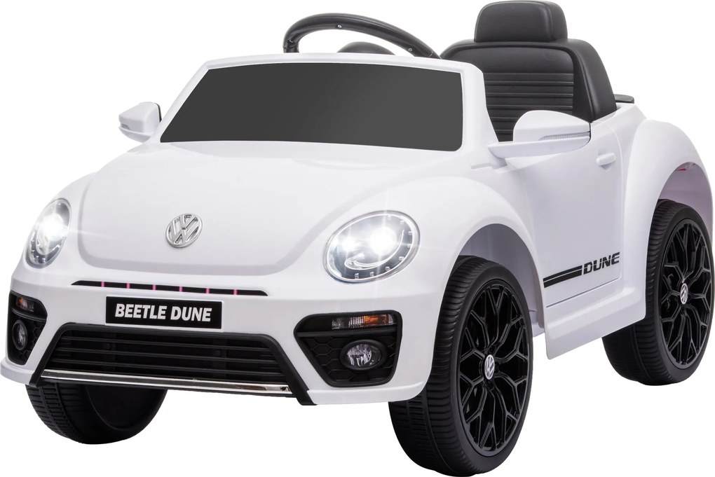 Dětské elektrické auto AIYAPLAY 12V Volkswagen Beetle s 2.4G dálkovým ovládáním, hudbou, houkačkou, elektrické vozidlo s LED světly, USB/MP3 připojení