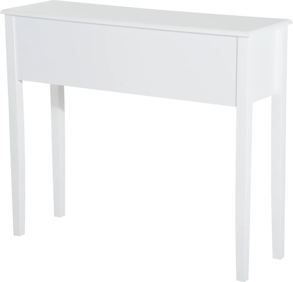 HOMCOM Dřevěný Konferenční Stůl do Předsíně se 3 Šuplíky pro Obývací Pokoj a Chodbu, Nosnost 45 kg, 100x32x85 cm, Bílý