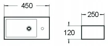 Mexen INEZ UMYVADLO, 45x25 CM, BÍLÁ, 21434500R