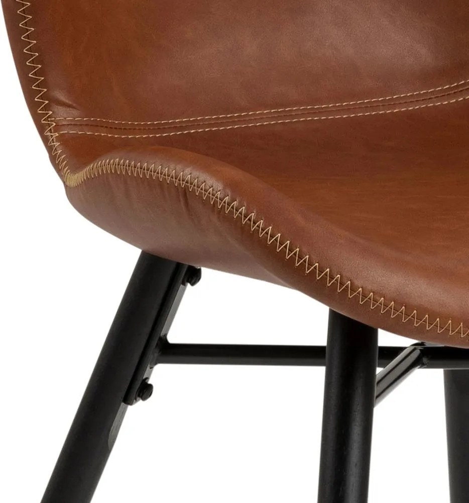 ACTONA GROUP Jídelní židle BATILDA hnědá PU retro tmavé dřevo H000019037
