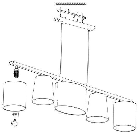 Eglo 98588 - Lustr na lanku ALMEIDA 5xE14/25W/230V