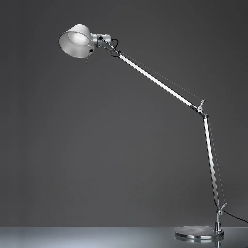 Artemide A004030 + A004800 Tolomeo Tavolo LED, designová stolní lampa, 10W LED 3000K, hliník, 129cm