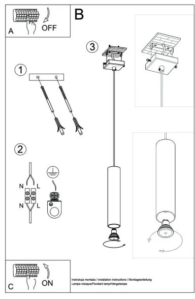 Sollux SL.0636 - Lustr na lanku LINO 1xGU10/40W/230V