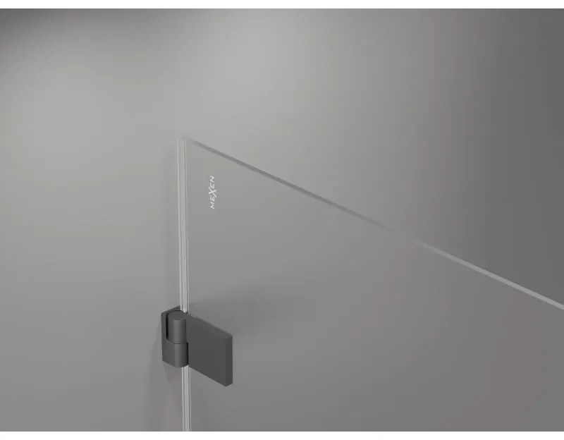 Mexen, Mexen Lunar-B Otočné pravé sprchové dveře 60 cm, transparentní, pistolový kov - 832-060-000-95-00-P