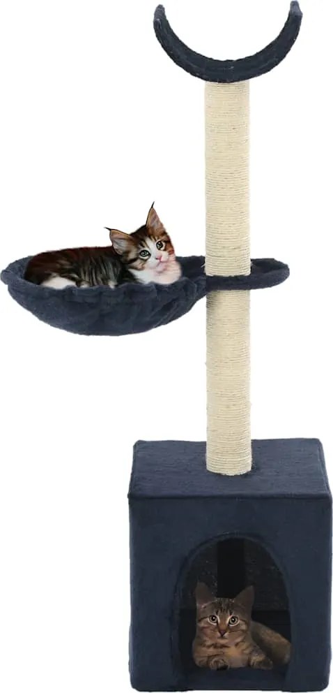 Škrabadlo pro kočky se sisalovými sloupky 105 cm modré 170627