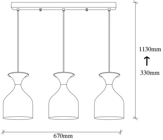 Lustr na lanku SIVANI 3xE27/40W/230V bílá/měděná