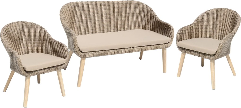 XXXLutz TERASOVÁ SEDACÍ SOUPRAVA 3dílné, dřevo, kov, plast, textil Gardenson - Online Only zahradní nábytek - 002836038301