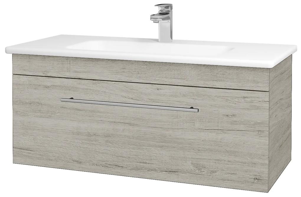 Dřevojas Koupelnová skříň ASTON SZZ 100 Varianta: N01 Bílá lesk / Úchytka T05 / D10 Borovice Jackson