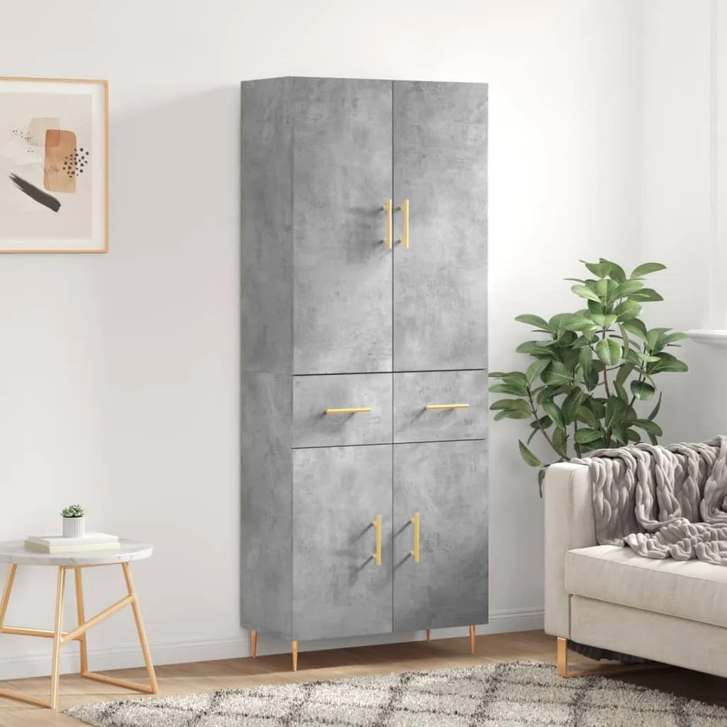 Skříň highboard betonově šedá 69,5x34x180 cm kompozitní dřevo 3198141
