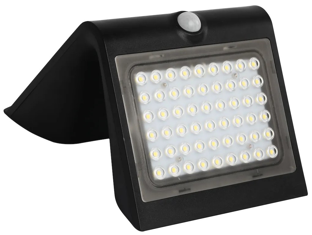 Exteriérové solární nástěnné LED svítidlo Butterfly, 1x LED 3,2w, černá, pohybový senzor