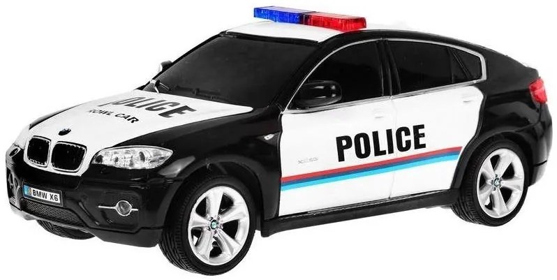 Mamido policejní autíčko na dálkové ovládání r/c bmw x6 1:24, černé