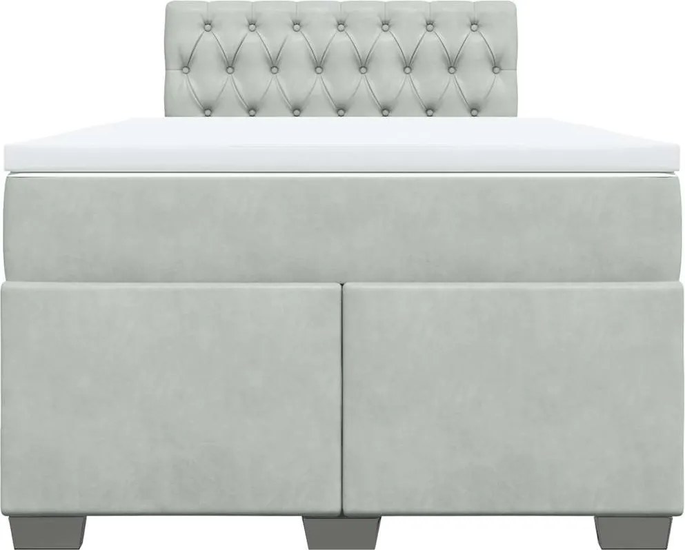 Box spring postel s matrací světle šedá 120x190 cm samet 3288564