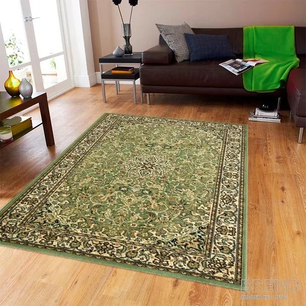 Breno Kusový koberec SOLID 55/APA – zelený orientální vzor, 240x340 cm