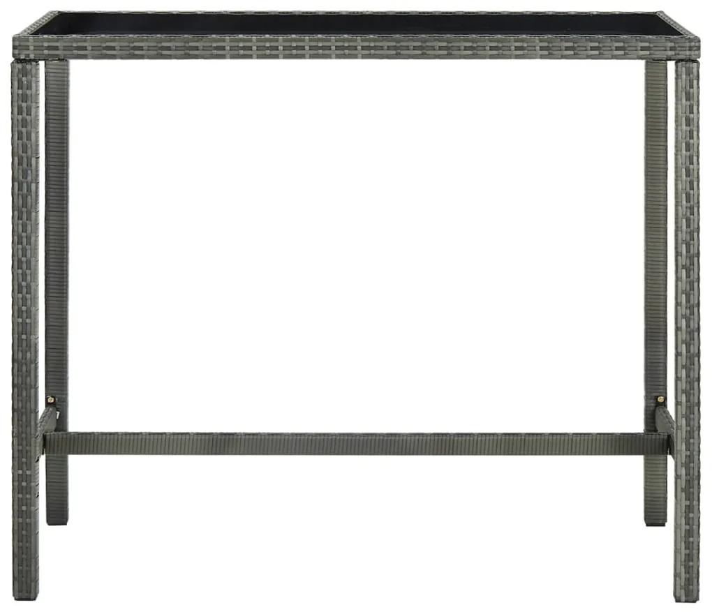 vidaXL 5dílný zahradní barový set s poduškami polyratan šedý