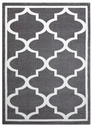 koberec SKETCH F730 vzor Marocký jetel, Mříž šedá /bílá velikost 200x290 cm | krásné koberce cz