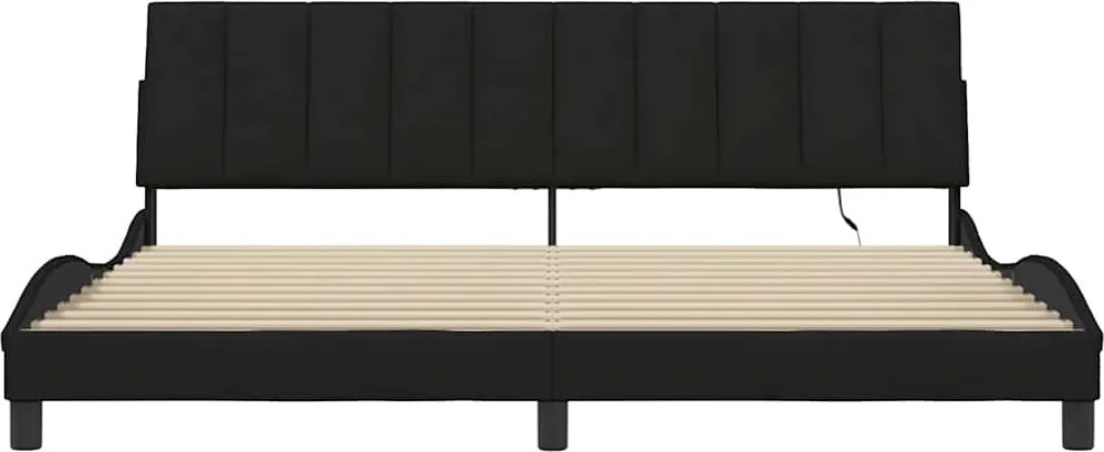 Rám postele bez matrace Hanko černý 200 x 200 cm textil 3310484