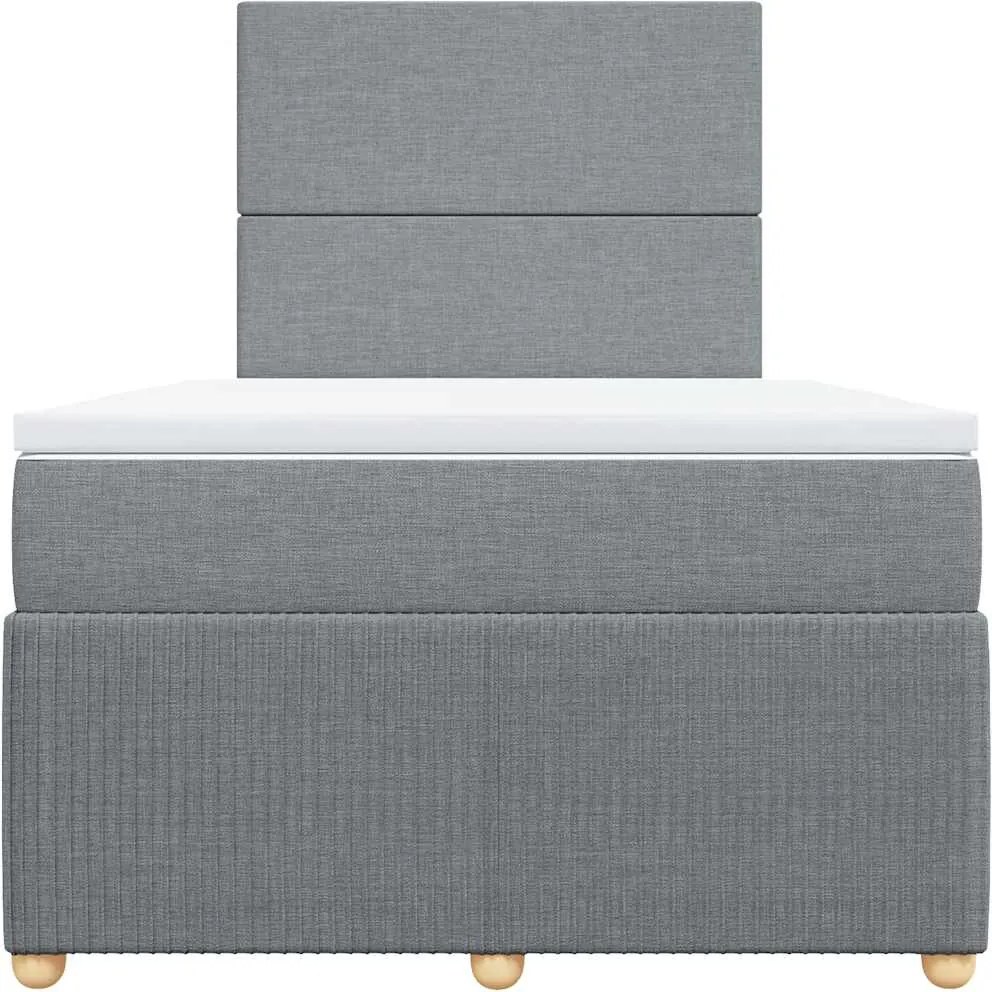Box spring postel s matrací světle šedá 120 x 200 cm textil 3294316