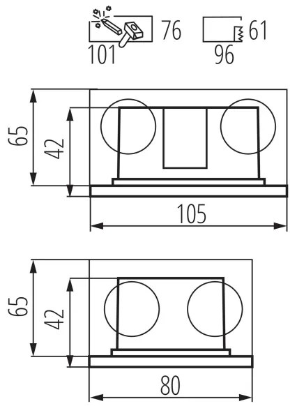 Kanlux 33694 - LED Vestavné svítidlo GLASI LED/3W/230V 4000K IP44 černá