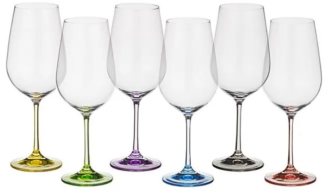 BOHEMIA RAINBOW SKLENICE NA VÍNO 550 ML SADA 6 KS