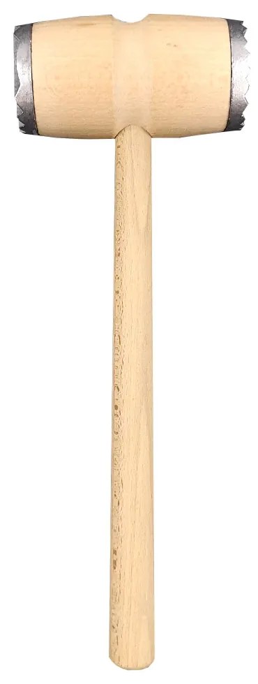 AMADEA Dřevěná palička na maso s kovem, masivní dřevo, délka 28 cm