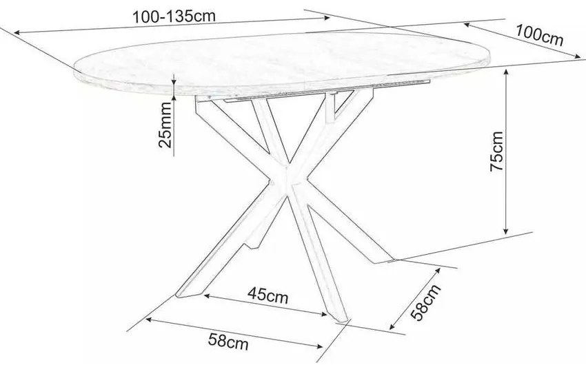 Jídelní stůl Maxwell, mramor / černá