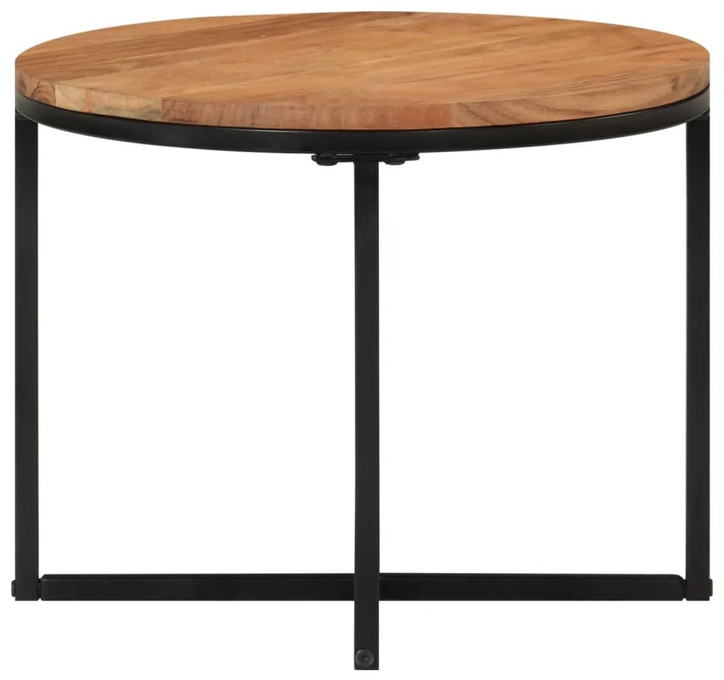 vidaXL Konferenční stolek 45x45x35 cm masivní akáciové dřevo a železo