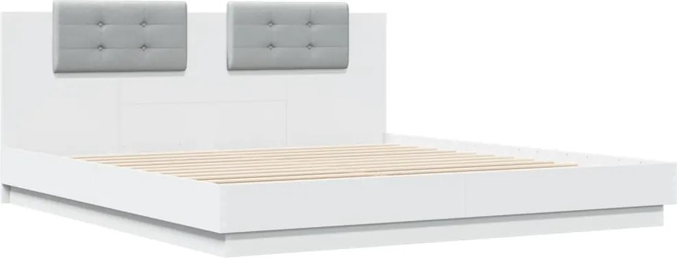 Rám postele s čelem bílý 180 x 200 cm kompozitní dřevo 3209898