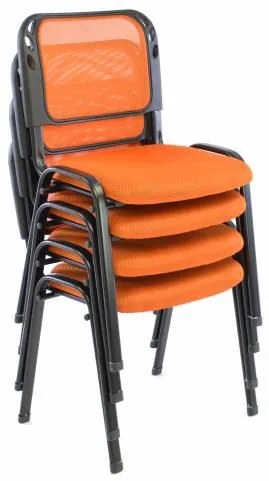 Garthen 40800 Sada 4 stohovatelných kongresových židlí - oranžová