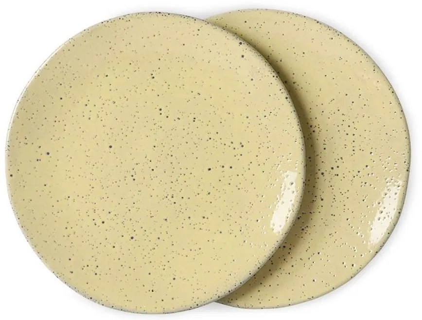 2ks žlutý dezertní talíř Gradient Ceramics - Ø 22,5*1,5cm