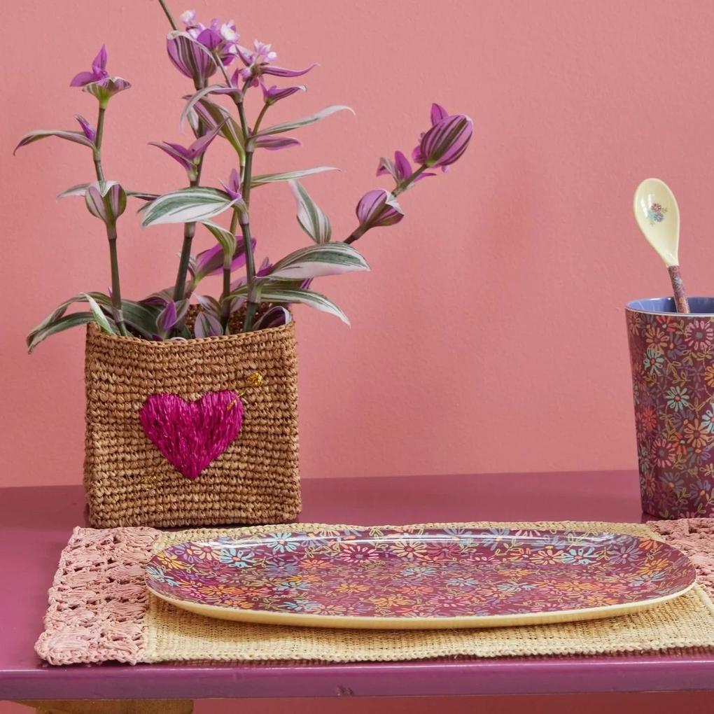 rice Melaminový tác Wild Vintage Flower, fialová barva, melamin