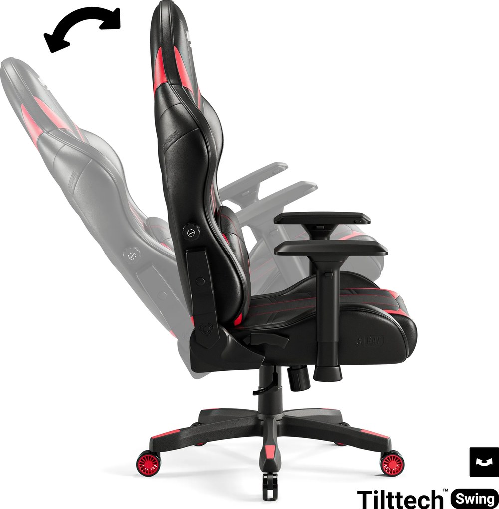 Herní židle z ekokůže King Size, černý-červený: Diablo X-Ray 2.0