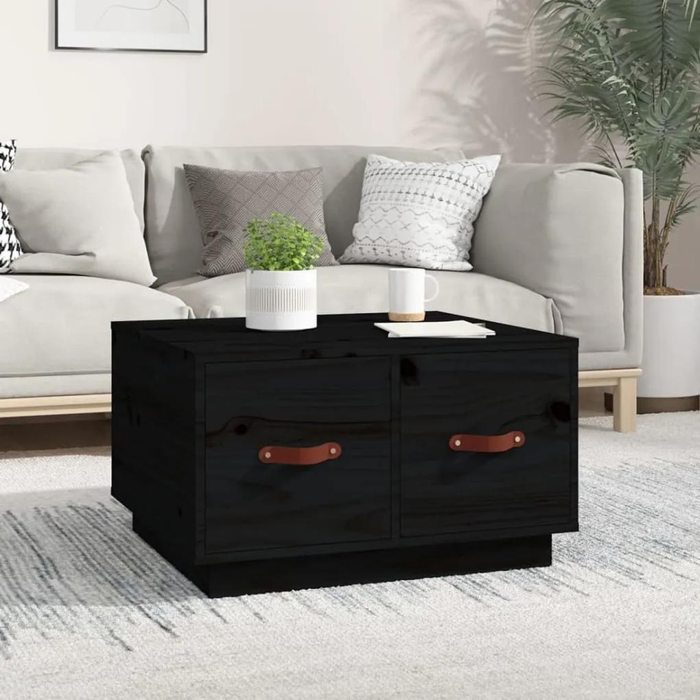 vidaXL Konferenční stolek 60x53x35 cm masivní borové dřevo [820966] Barva: Černá