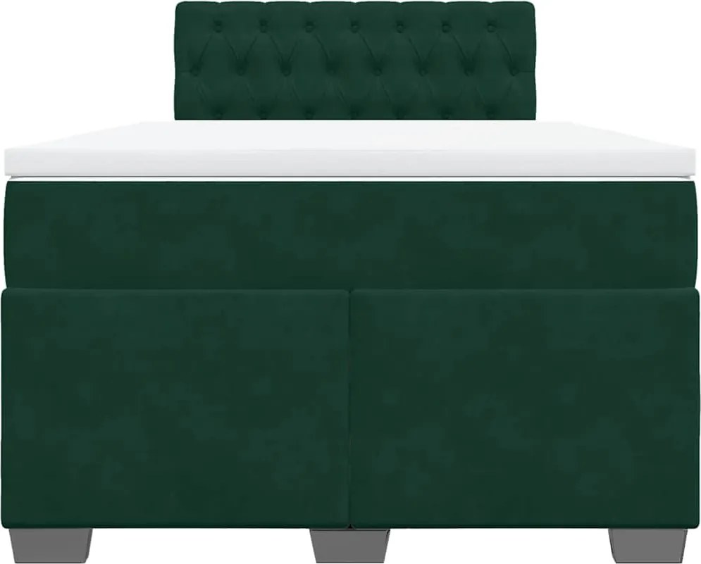 Box spring postel s matrací tmavě zelená 120x190 cm samet 3286267