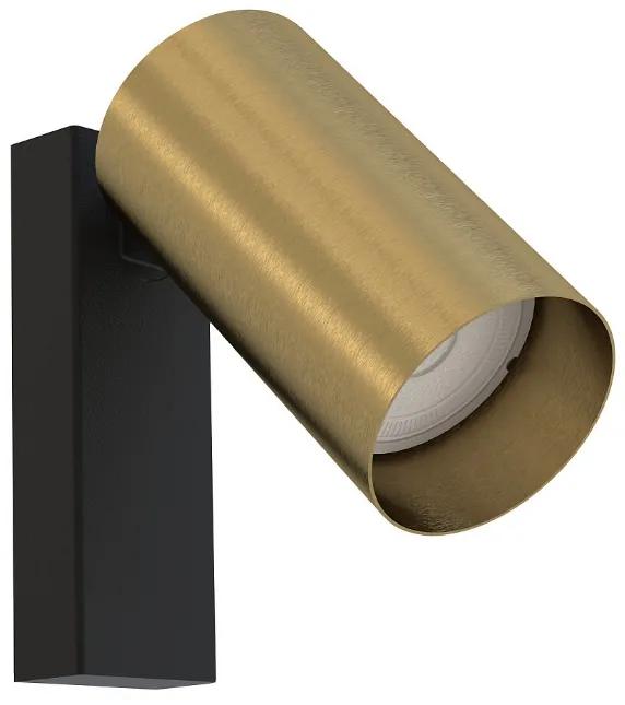 Nowodvorski Mono I, bodové otočné svítidlo GU10 Barva: Černá/zlatý ring, Varianta: Podélná monturka s vypínačem