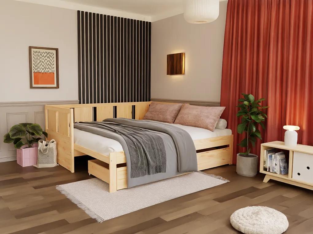 Tartak Meble Rozkládací postel ANDY se šuplíkem 90-180x200 cm Zvolte barvu: Transparentní lazura