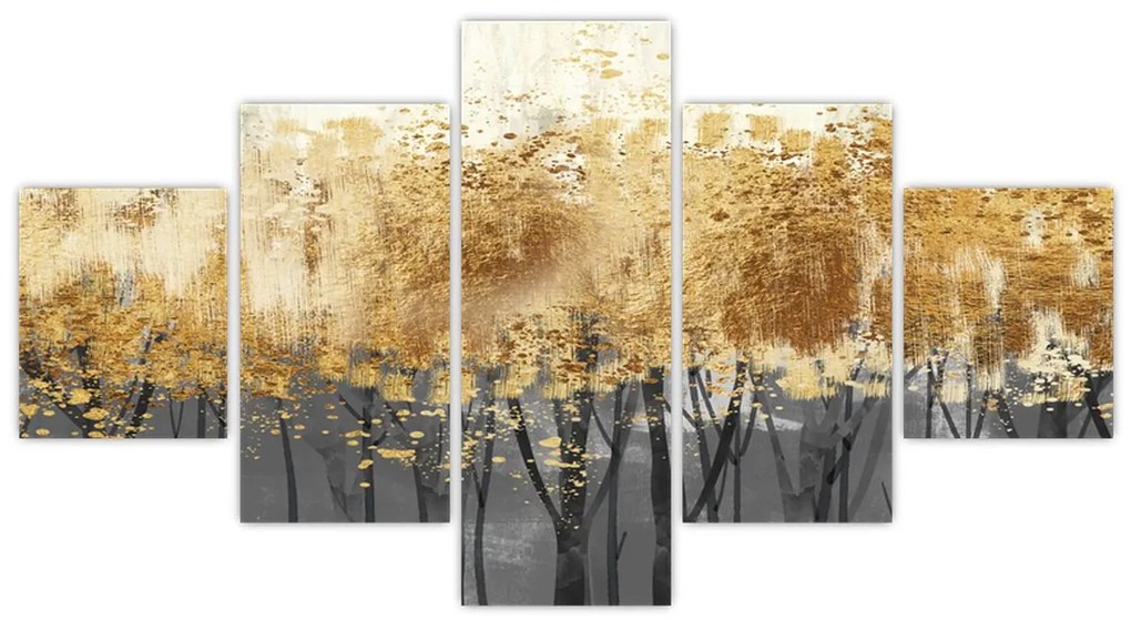Obraz - Zlaté stromy (125x70 cm)