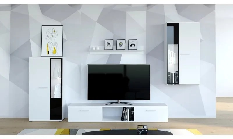 Stylová obývací stěna SALSA Beton / Černý