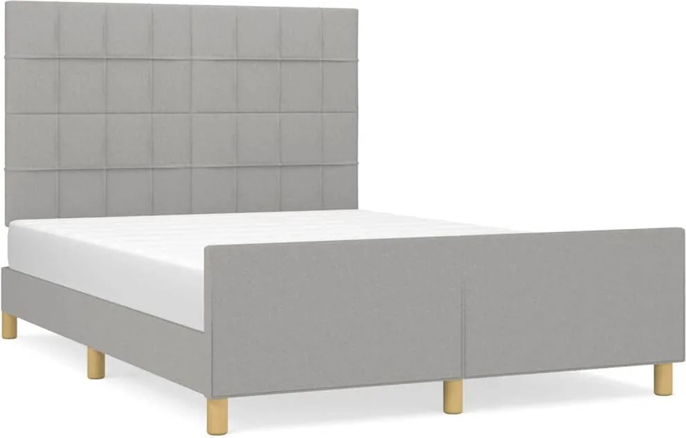 Rám postele bez matrace světle šedý 140 x 190 cm textil 3125049