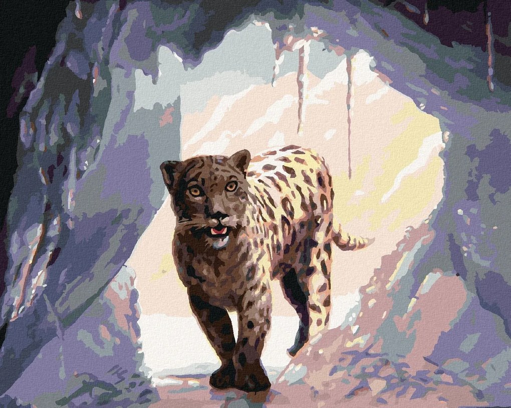 zuty zuty - malování podle čísel - sněžný leopard (d. rusty rust), 40x50 cm, plátno+rám