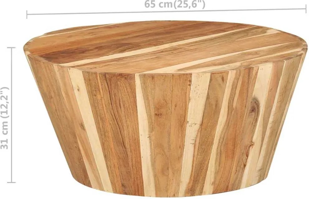 Konferenční stolek Ø 65 x 31 cm masivní akáciové dřevo 328302