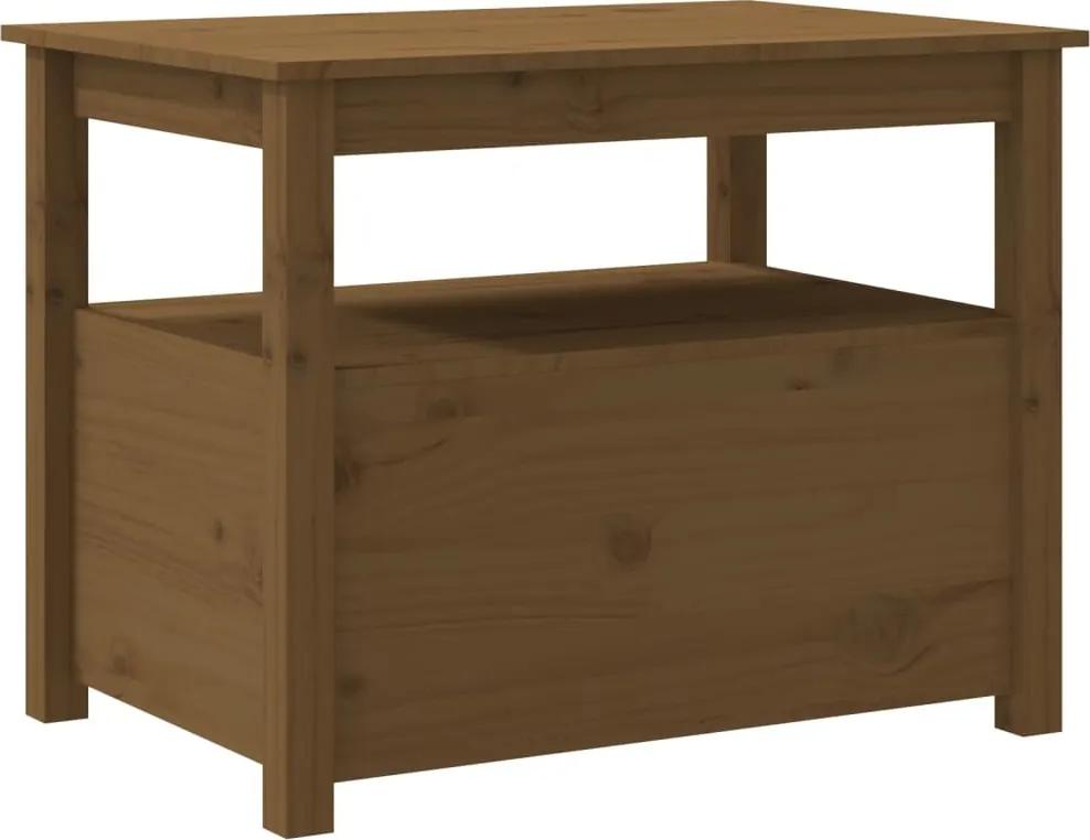 vidaXL Konferenční stolek 71 x 49 x 55 cm masivní borové dřevo [820939] Barva: Šedá
