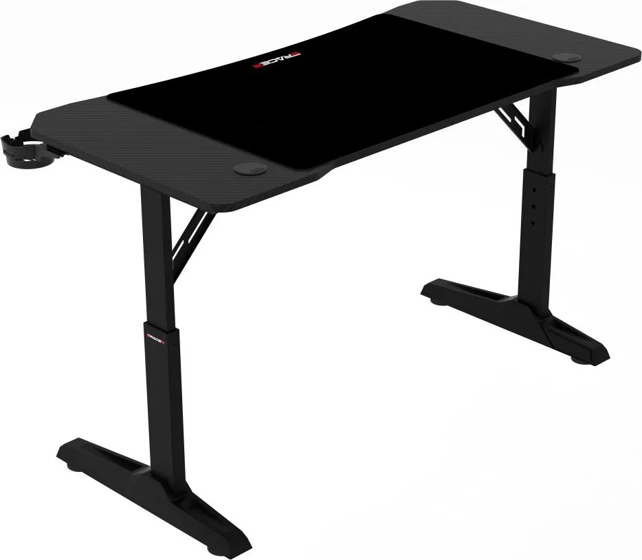 Výškově nastavitelný herní stůl ERACER H1112 — 120x60 cm, kov, melamin, černá