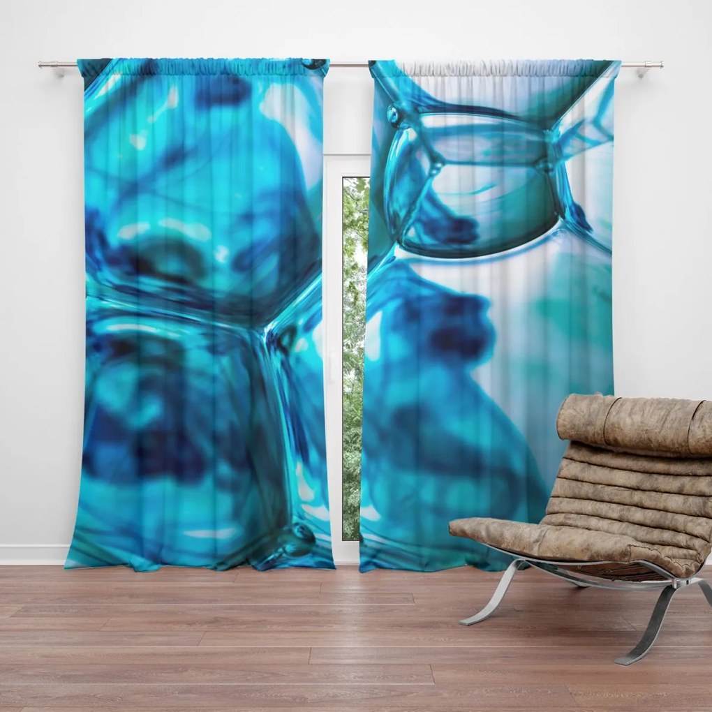 Sablio Závěs Modré bubliny: 2ks 140x250cm