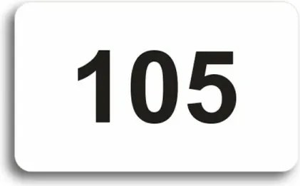 ACCEPT Číslo na dveře - typ 04 (50x30mm) - bílá tabulka - barevný tisk