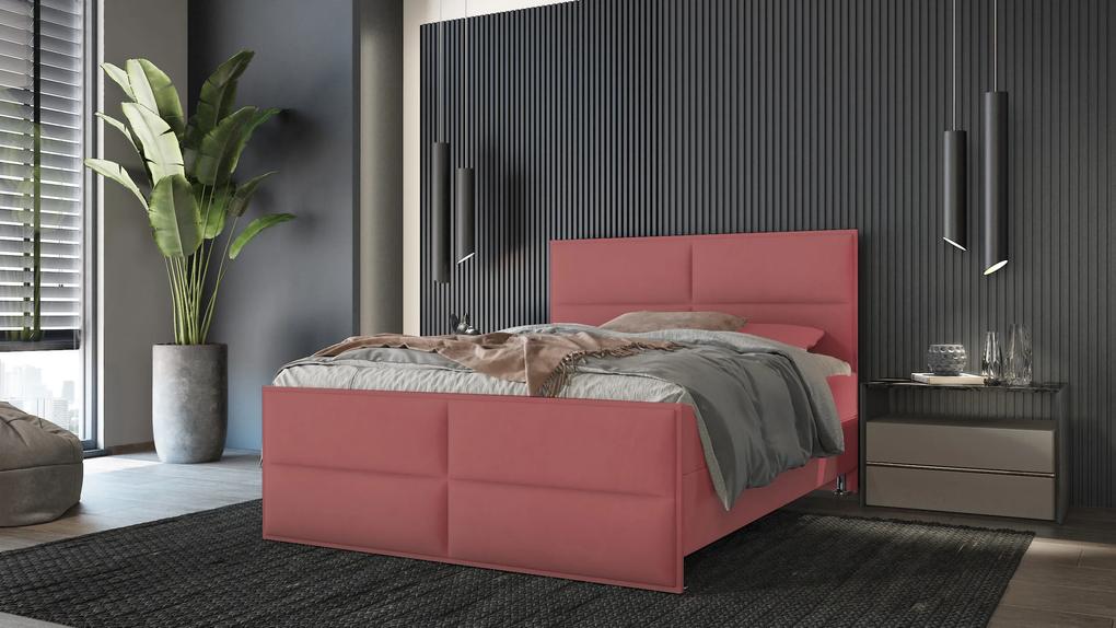 SFAB Kontinentální čalouněná postel PIZA (180x200 cm) Barva látky: Růžová (Element 10)