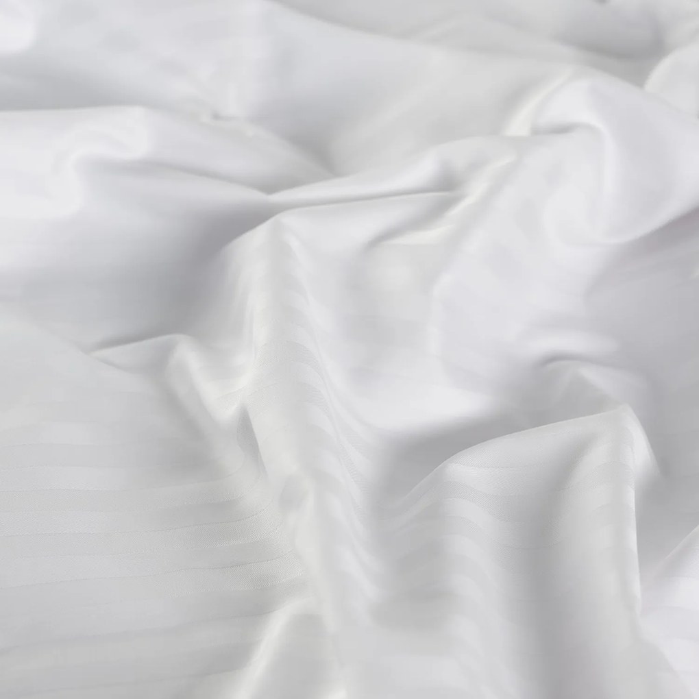 Damaškový saténový povlak na polštář Pruh 10 mm - White Velikost: 40 x 40